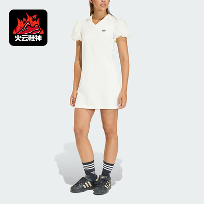 Adidas/阿迪达斯正品三叶草女士经典运动风泡泡袖连衣裙KE3437