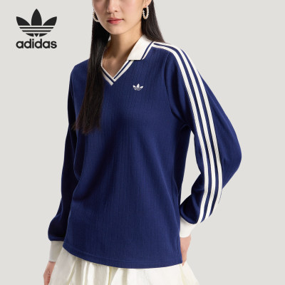 Adidas/阿迪达斯正品三叶草女士宽松时尚长袖POLO衫KY5732