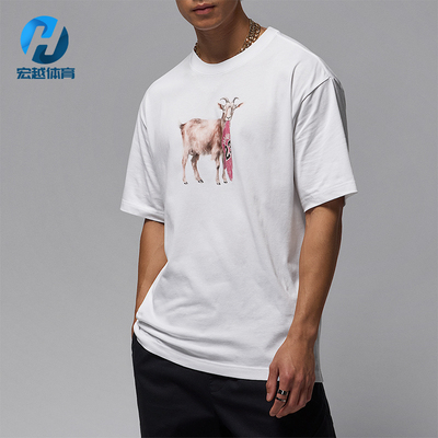 Nike/耐克正品JORDAN男士透气图案印花圆领宽松短袖T恤IF0786-100
