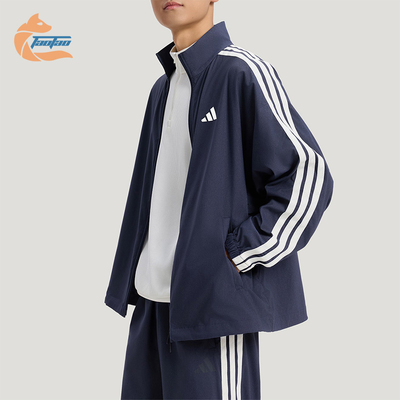 Adidas/阿迪达斯正品2026春季款男士立领经典印花休闲外套KR2547