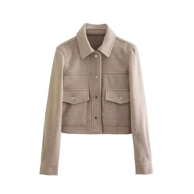 HH Jackets For Womens Autumn Fashion Solid Front Pockets But