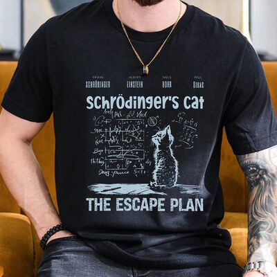 T Shirt for Men Clothing Fashion  Cat The Escape Plan Geeky