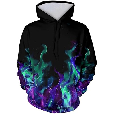 Flame Graphic Hoodie 3D Sweatshirt For Men/Women Hooded Fash