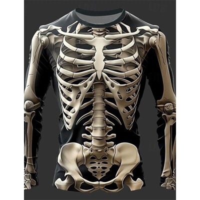 Graphic skull design casual subculture men's 3D printing spo