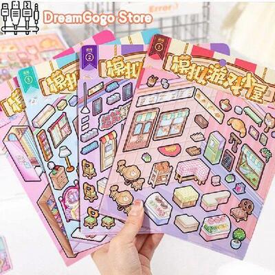 Chinese Style DIY 3D Sticker Cartoon Pocket Cabin Scene