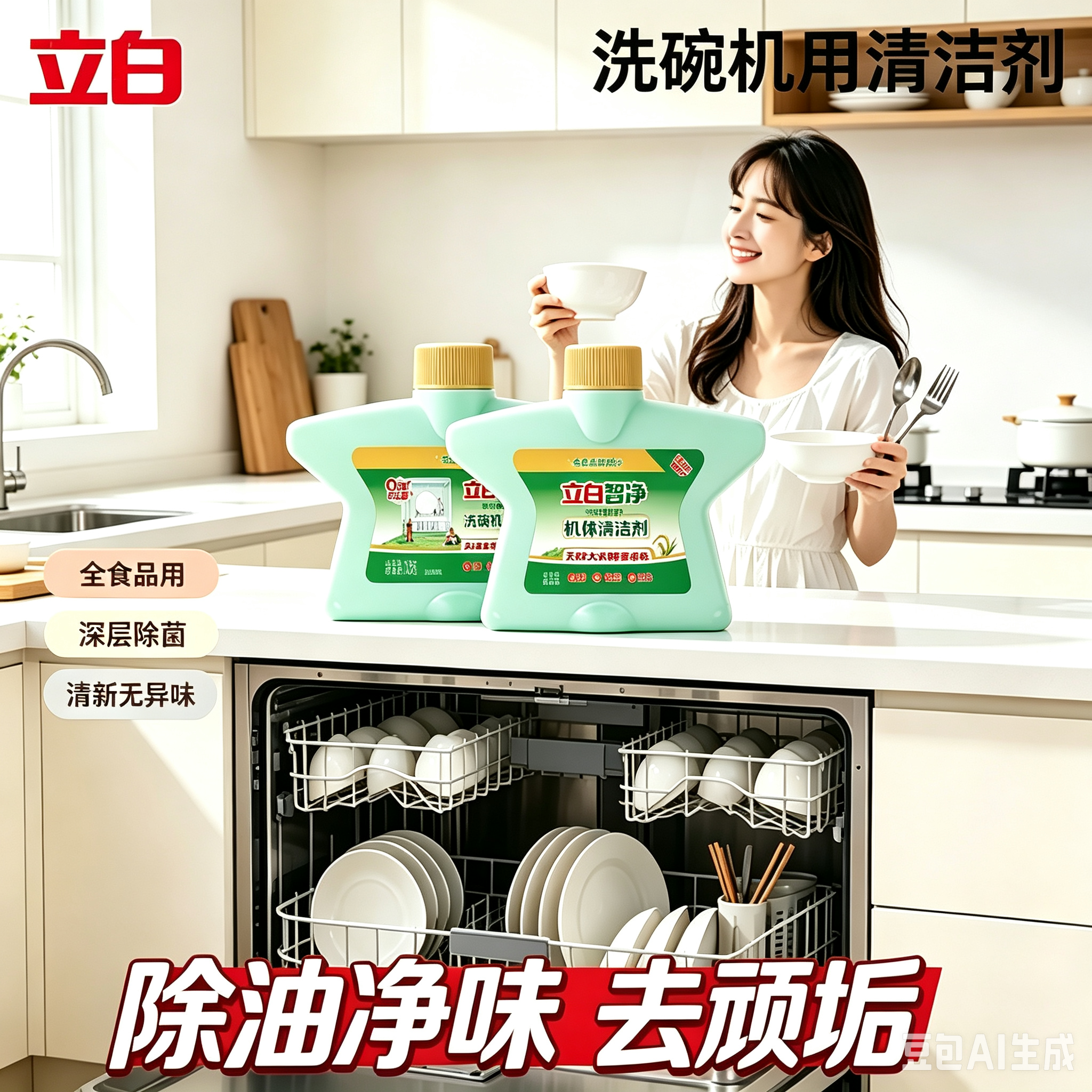 立白智净洗碗机0添加清洁剂A类食品用机体清洗剂洗碗机耗材洗涤剂