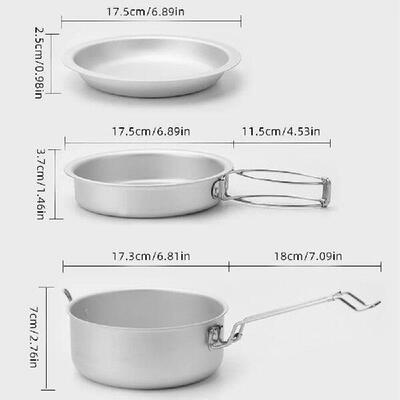 Outdoor Cookware Set in High-Hardness Oxidized Aluminum