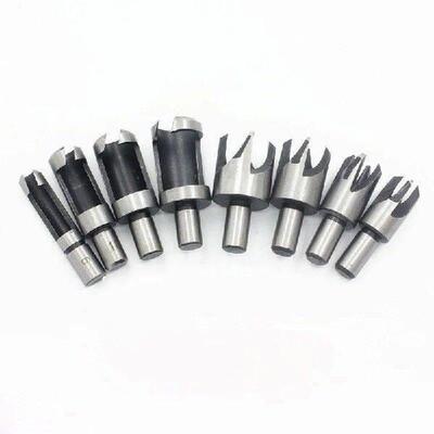 8pc Wood Plug Cutter Cutting Tool Drill Bit Set Straight