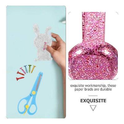 100 Pcs Color Croissant Nail Decorative Brads Scrap