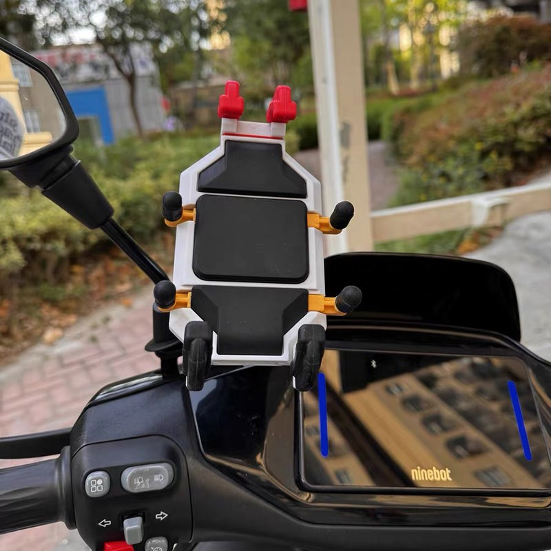 适用绿驹雅典Q/佳途/美u好改装减震防盗导航手机支架摩旅骑行支架
