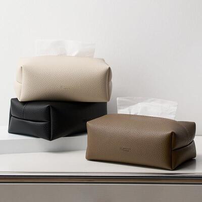 meelyhome皮革纸巾盒客厅高档轻奢创意客厅纸抽盒家用纸巾收纳盒