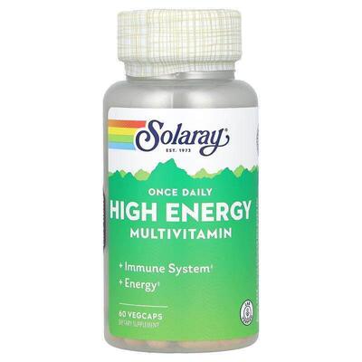Solaray,每日一次高能量补充，多维他命，60粒素食帽
