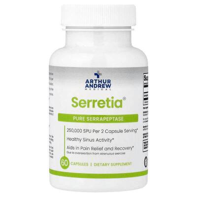 Arthur Andrew Medical,Serretia®, 60 Capsules (12,5000 SPU pe