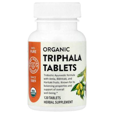 Pure Indian Foods,Organic Triphala Tablets, 120 Tablets