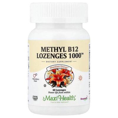 Maxi Health,Methyl B12 Lozenges 1000™, Natural Berry, 60 Loz