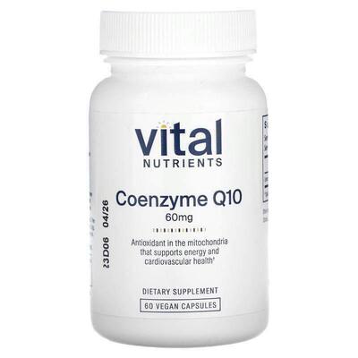 Vital Nutrients,Coenzyme Q10, 60 mg, 60 Vegan Capsules