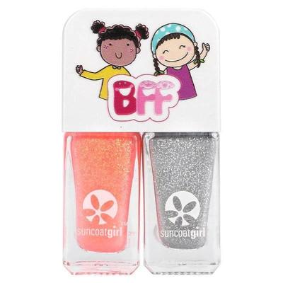 SuncoatGirl,Buddies Nail Polish Duo Set, Silver and Coral Gl
