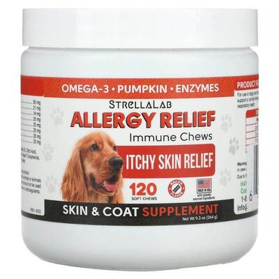 StrellaLab,Allergy Relief, Immune Chews, For Dogs