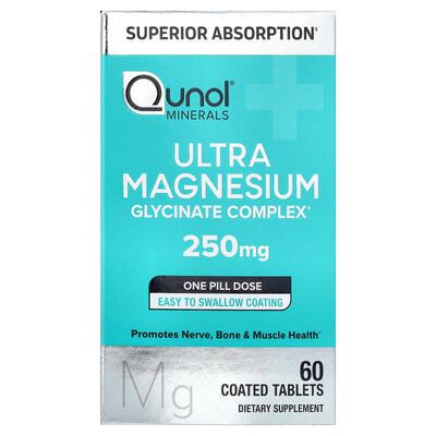 Qunol,Ultra Magnesium Glycinate Complex, 250 mg, 60 Coated T