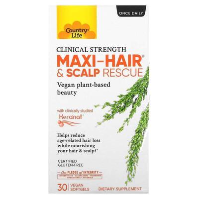 乡村生活,Maxi-Hair&Scalp Rescue，科学级别，30 粒全素软凝