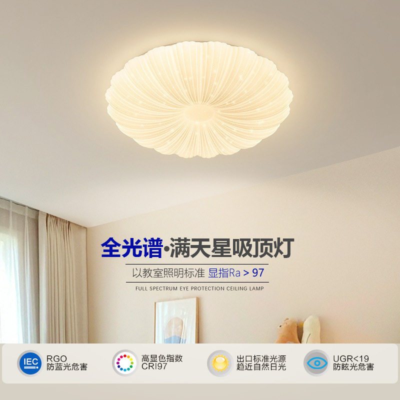 卧室灯2026年新款简约现代灯具网红南瓜灯阳台房间主卧贝壳吸顶灯
