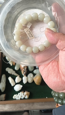 和田玉籽料12x13毫米老型手串625011