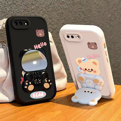 苹果7plus手机壳小熊支架iPhone7plus防摔iPhone7新款se2二代i7se3代a1661全包七保护套硅胶7p男ip女7splus