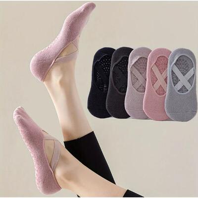 Womens Comfortable Pilates Socks, Pairs Short Boat For
