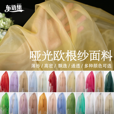 哑光欧根纱布料透视感薄纱