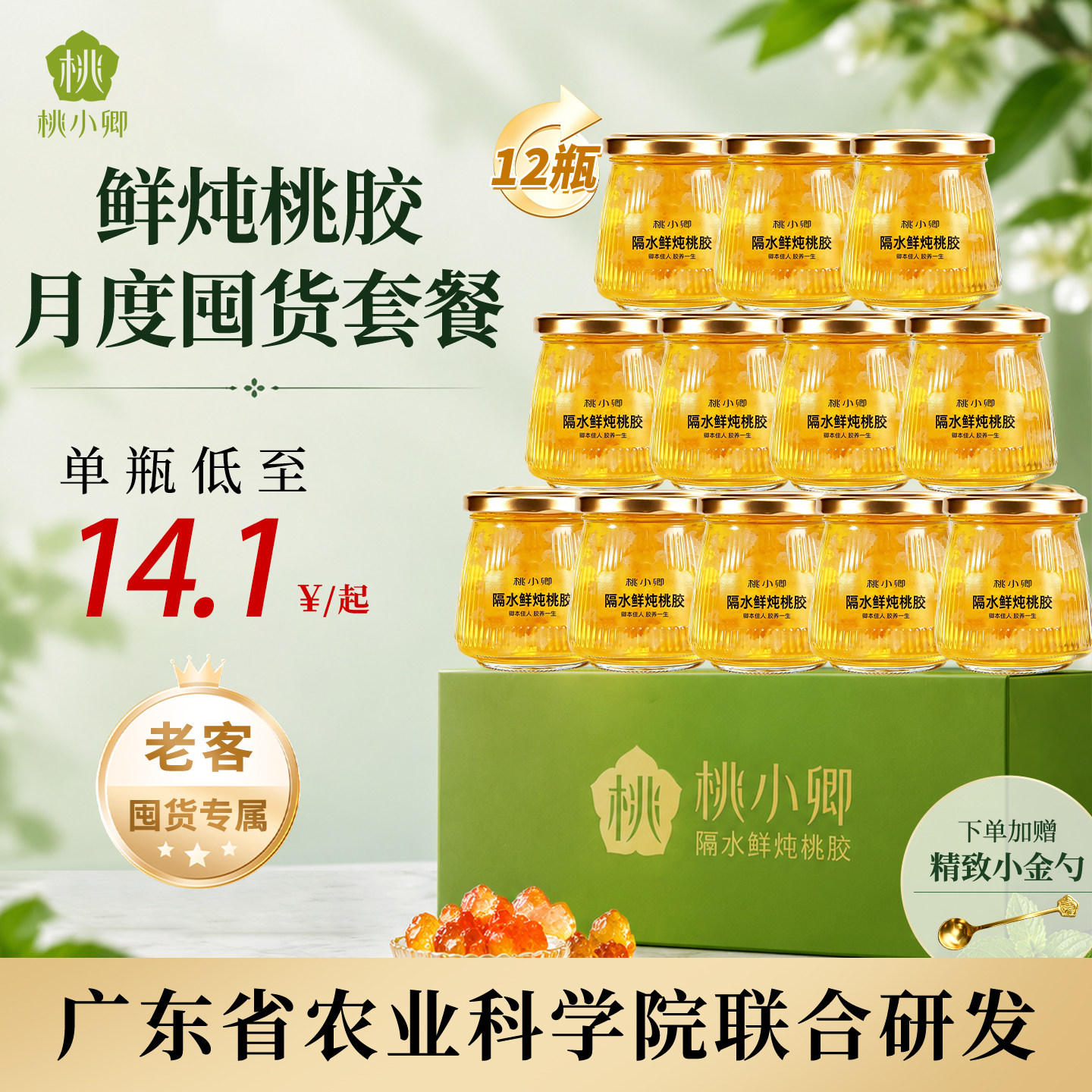 【月度囤货套餐】桃小卿鲜炖桃胶羹小瓶隔水即食银耳滋养12瓶装