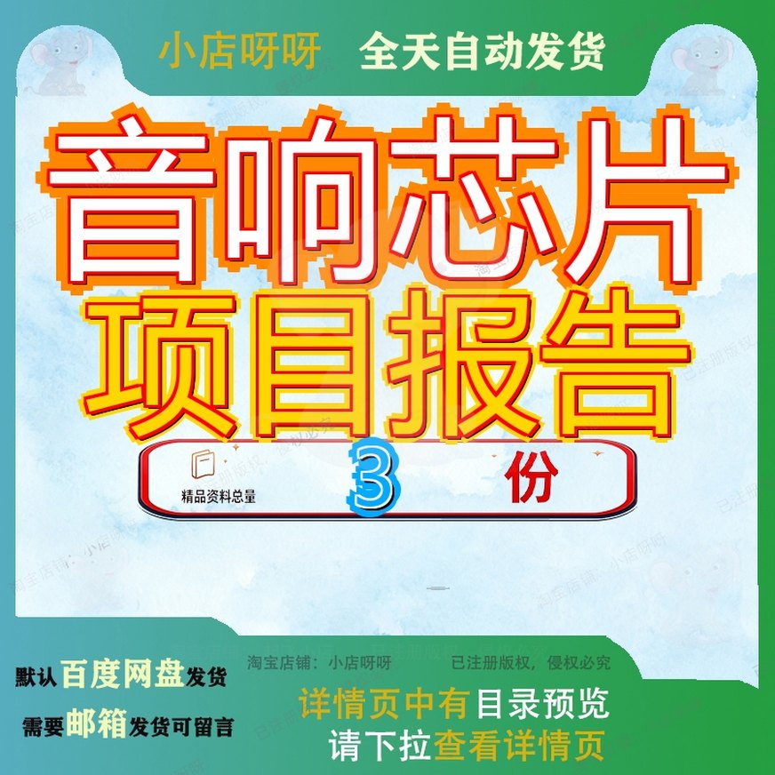 音响芯片项目报告管理专用设备IC可研目报目管理报案例全套方案