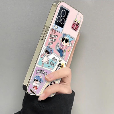 适用iQOO7手机壳好运女孩vivoiqoo7男女卡通防摔IQ00七保护套全包边viv0高颜值硅胶新款iq007网红软壳可爱