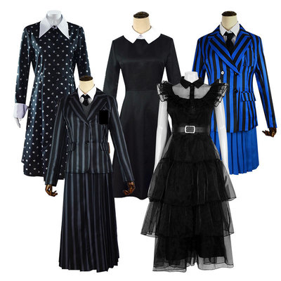 星期三Wednesday亚当斯一家cos西服装影视同款cosplay黑色连衣裙