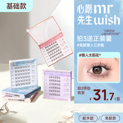 【自然无梗】心愿先生免胶懒人三部曲ABA自粘假睫毛太阳花眼睫毛