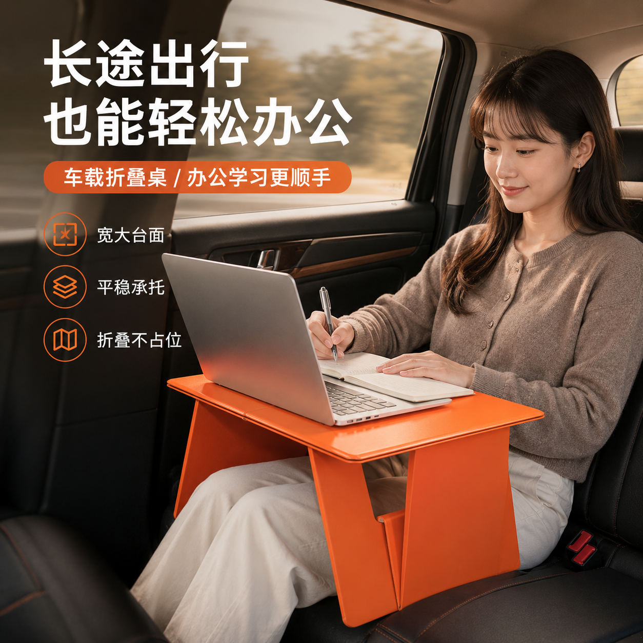 车载小桌板车内折叠桌笔记本电脑支架车用小桌子前后排副驾驶通用