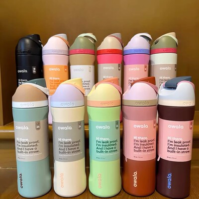 Owala保温杯freesip双饮杯北美网红爆款带吸管不锈钢保温杯直饮杯