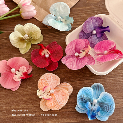 超仙蝴蝶兰仿真花朵发夹