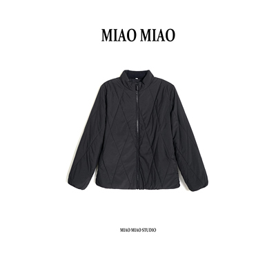 【青时】徐淼淼秋冬短款加厚100％桑蚕丝绗线立领棉服上衣ME3721