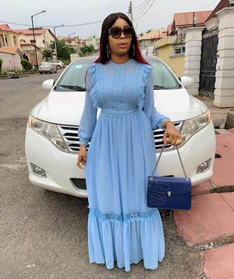 Fat woman long dress Big size 3xl female clothes Wathet 2019