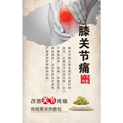 中医养生馆美容院膝关节痛的症状挂画挂图宣传海报kt板