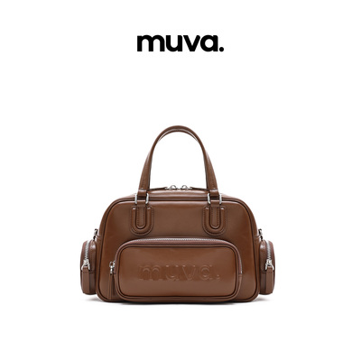 muva.保龄球包多口袋真皮手提包 双肩包斜挎通勤2024年新品