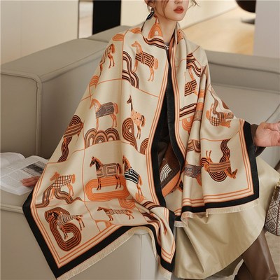 Fashion Winter Scarf Women CashmereF Warm Pashmina Foulard L