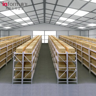 音飞INFORM 货架o仓储仓库钢制多层置物架 中型白色主架四层 120*