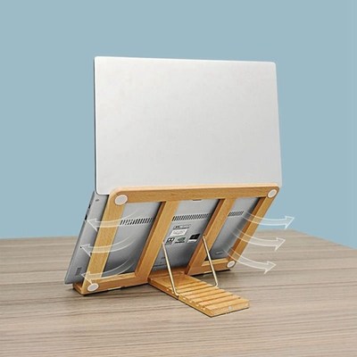 Laptop Stand Cooling Pad For Notebook CLomputer Riser Wooden