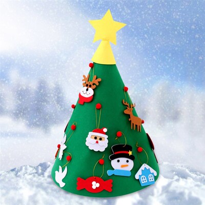 Mini DIY Christmas Tree Fexlt Cloth Kids Leisure Puzzle Toys