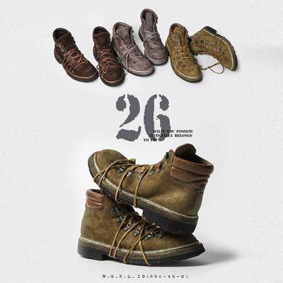 水洗马皮固特异做旧挪威缝马丁靴