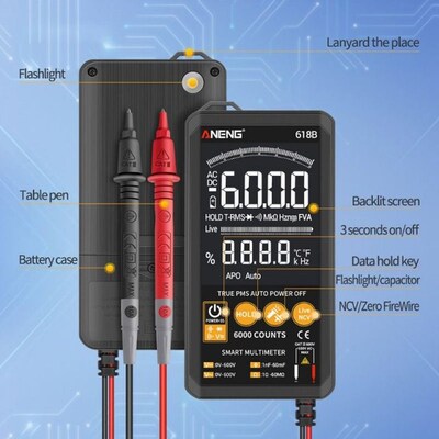 618B Digital Multimetesr Touch True RMS DC/AC Professional A