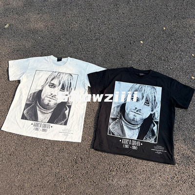瘦子VTG高街素描柯本人像纯棉T恤