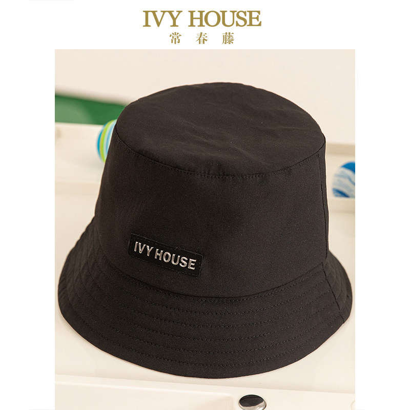 IVY HOUSE常春藤男女童帽子儿童经典黑色渔夫帽休闲百搭时尚