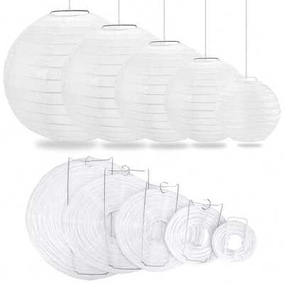 极速30 Pcs 4 inch12o inch White Paper Lantern Chinese Lanter